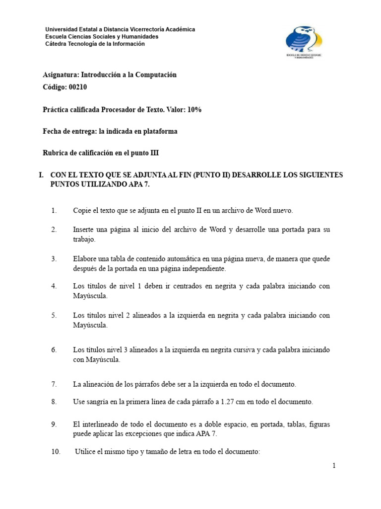 Instrucciones Práctica de Ofimática_IIIC_2023 | PDF