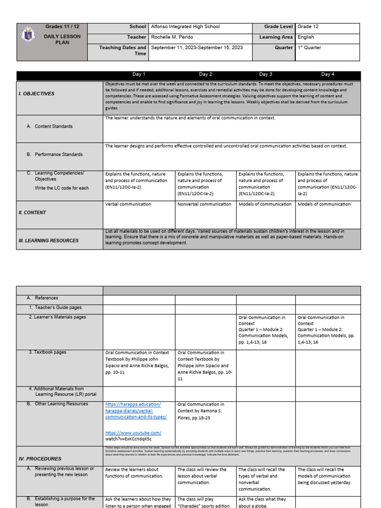 RMP-Week 3-OCC | PDF | Communication | Learning