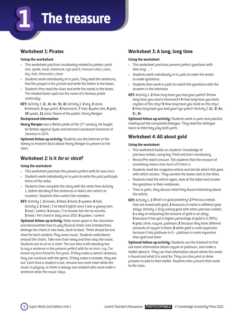 SM2ed Teacher's Resources Worksheet B L6 U1 | PDF