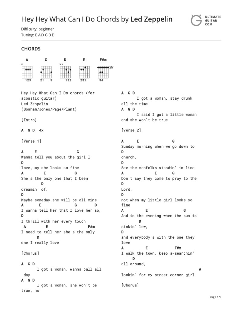 Led Zeppelin, Hey Hey What Can I Do | PDF | Song Structure | Led Zeppelin