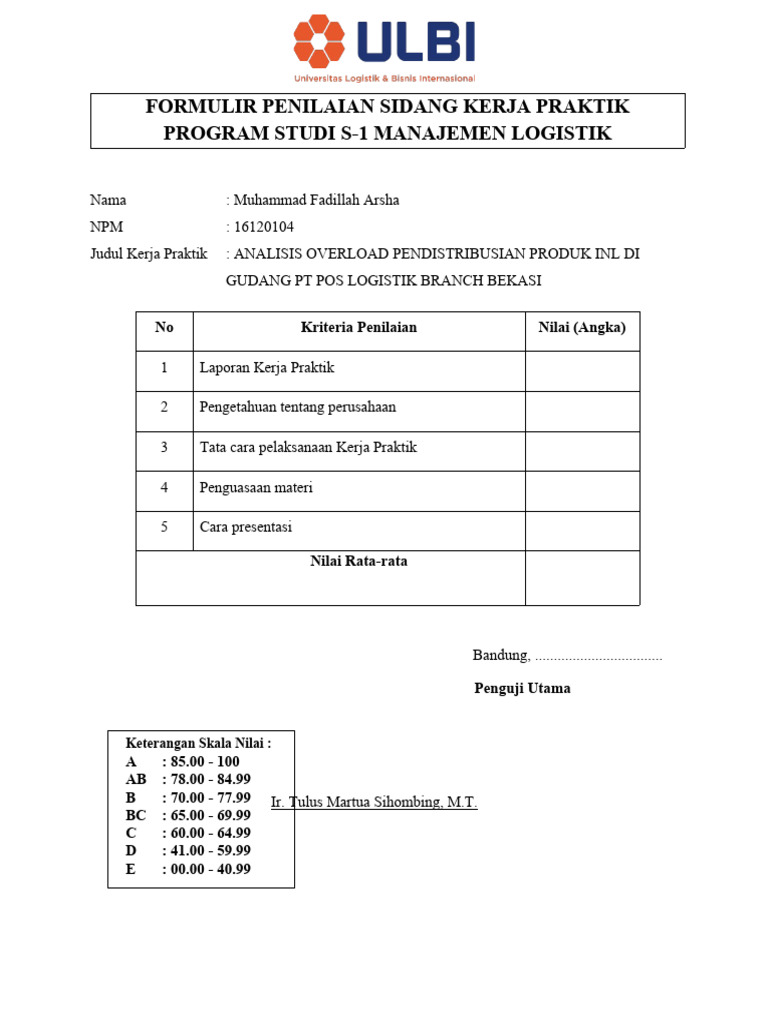Form Penilaian KP 2023 | PDF | Karier & Perkembangan | Bisnis