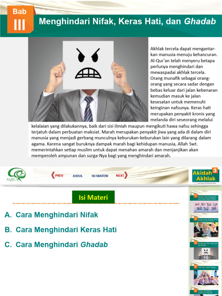 BAB 3, Menghindari Nifak, Keras Hati, Dan Ghadab | PDF