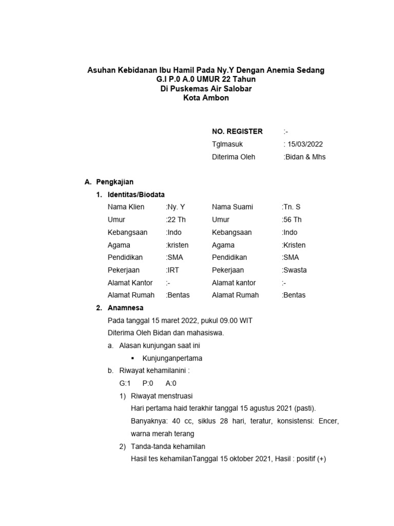 Anemia Sedang Kel PKM AS | PDF | Gaya Hidup