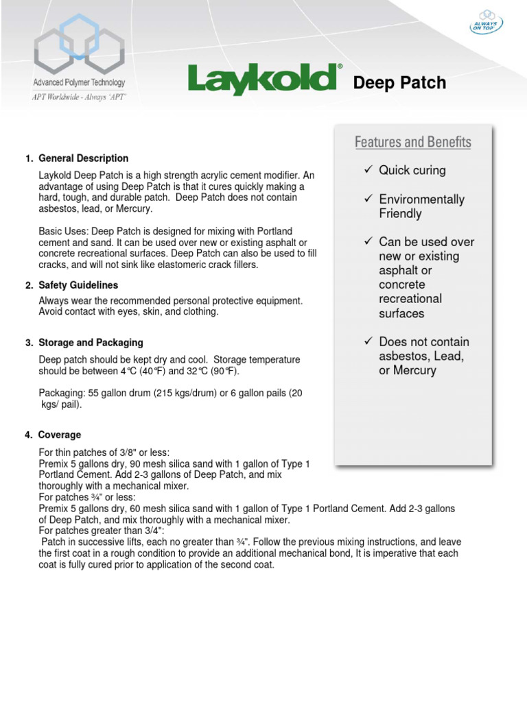 Deep Patch TDS - 110812 | PDF