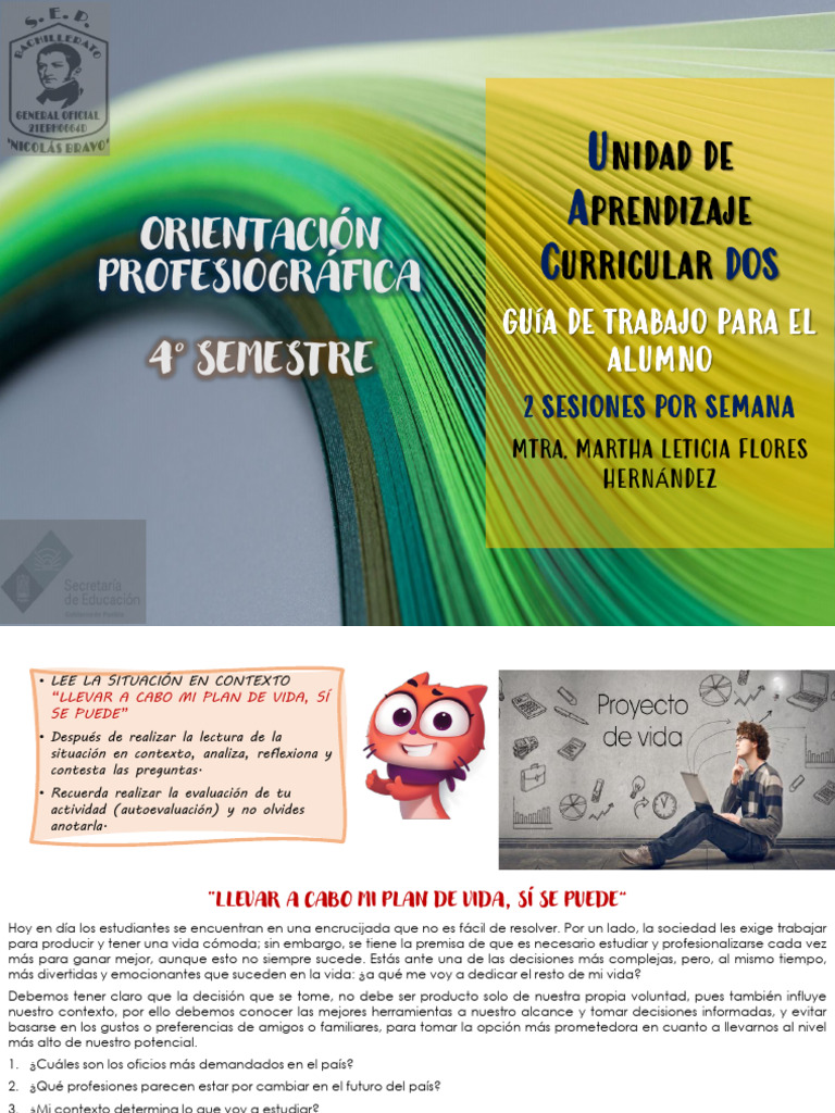 Orientación Profesiográfica GUÍA B2 | PDF | Crecimiento personal y ...