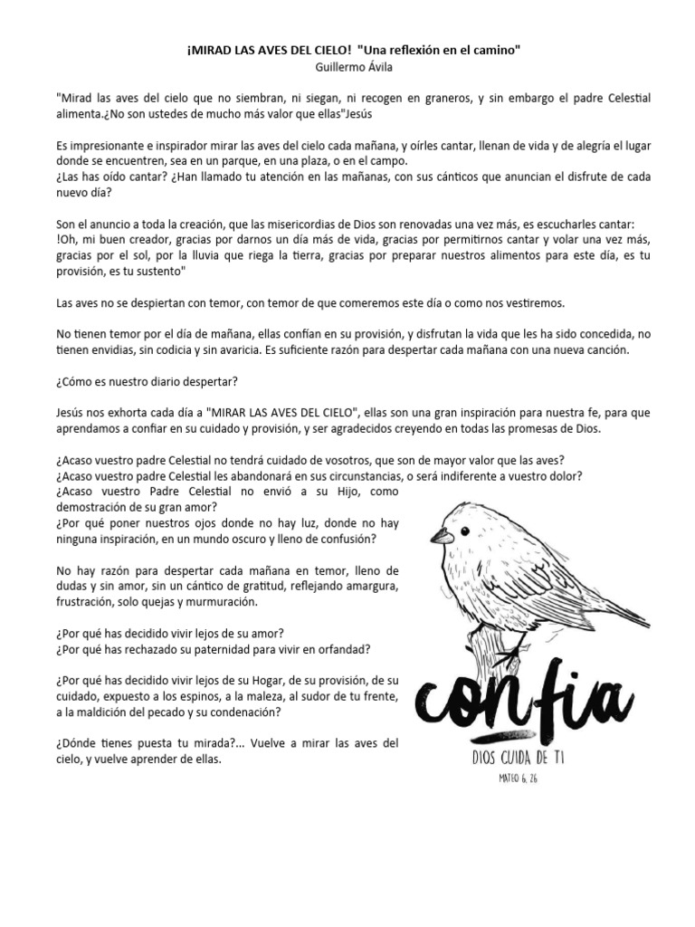 Mirad Las Aves Del Cielo | PDF | Amor