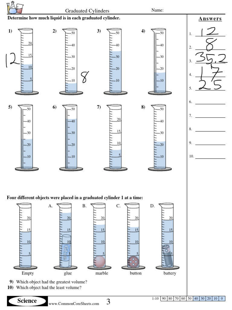 Graduated Cylinder Practice 2 | PDF