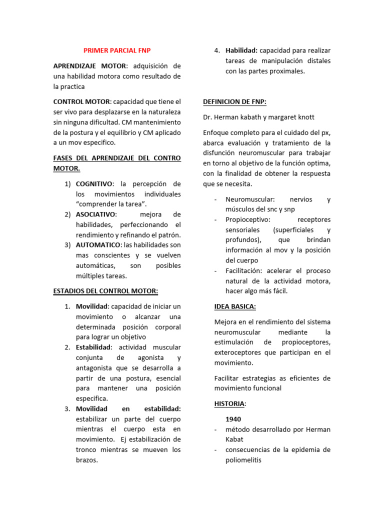 Primer Parcial FNP | PDF | Aprendizaje | Neurociencia