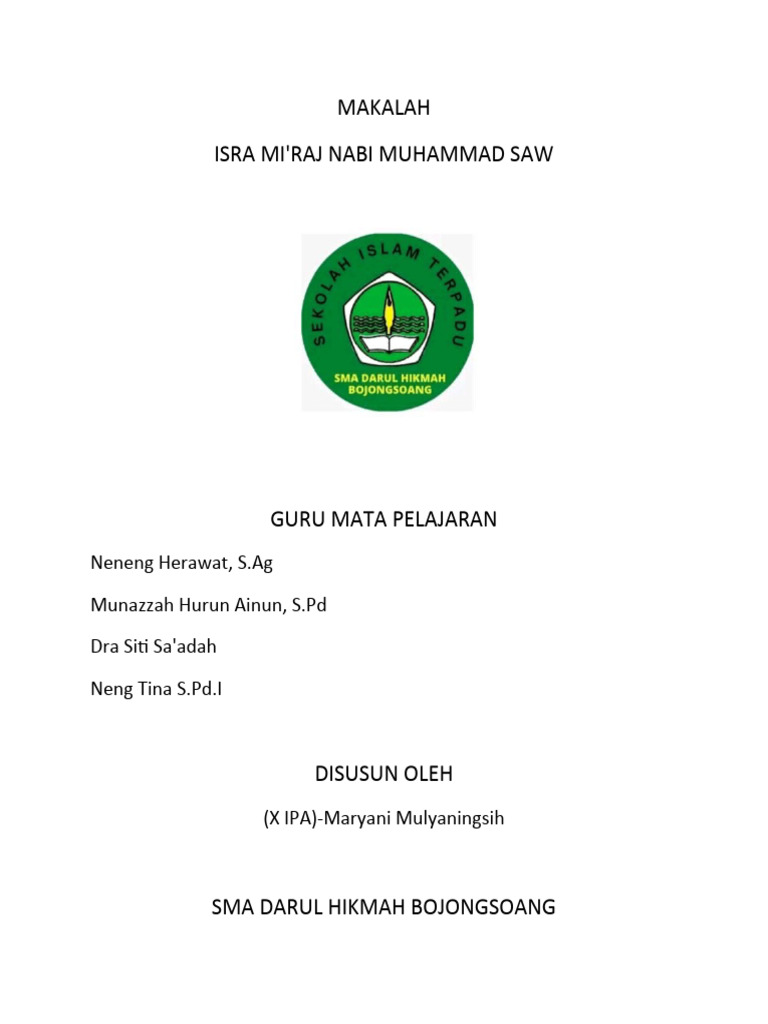 Makalah Isra Mi'Raj | PDF