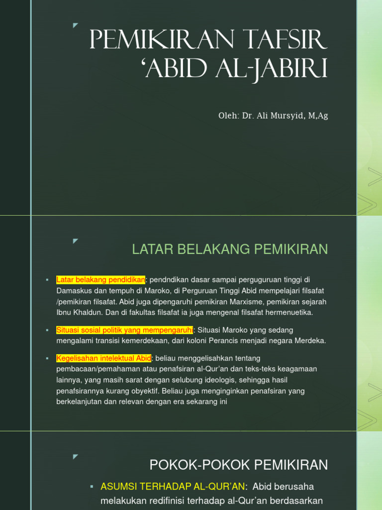 Tafsir Al-Jabiri: Metode dan Prinsip | PDF