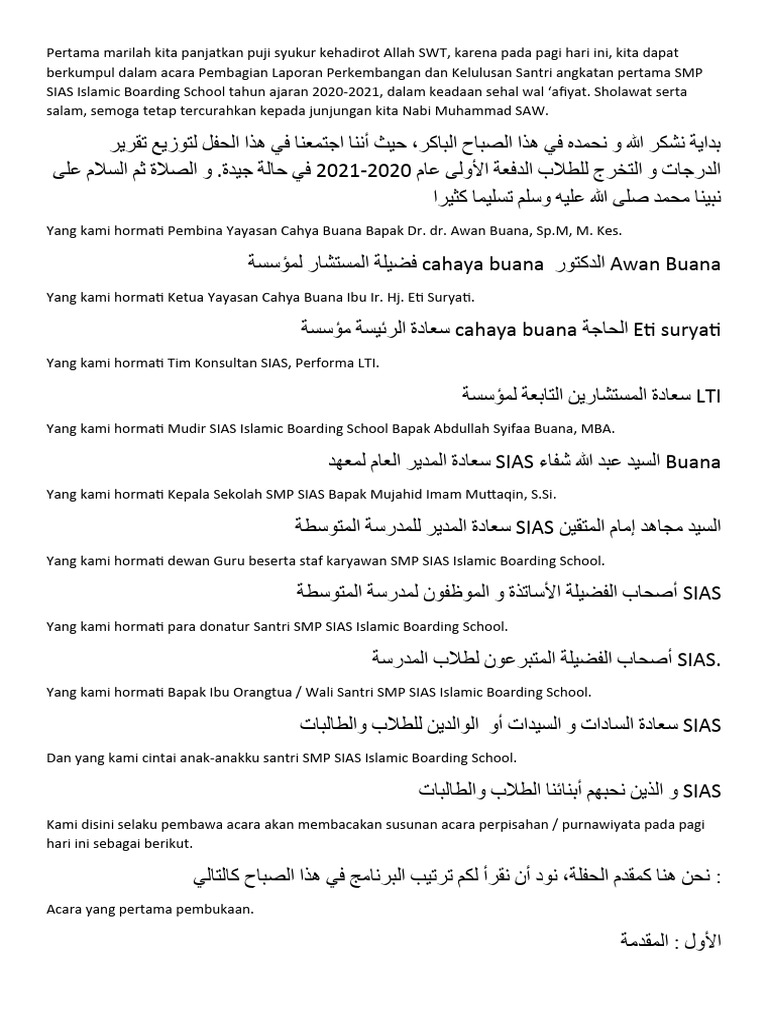 MC Bahasa Arab | PDF