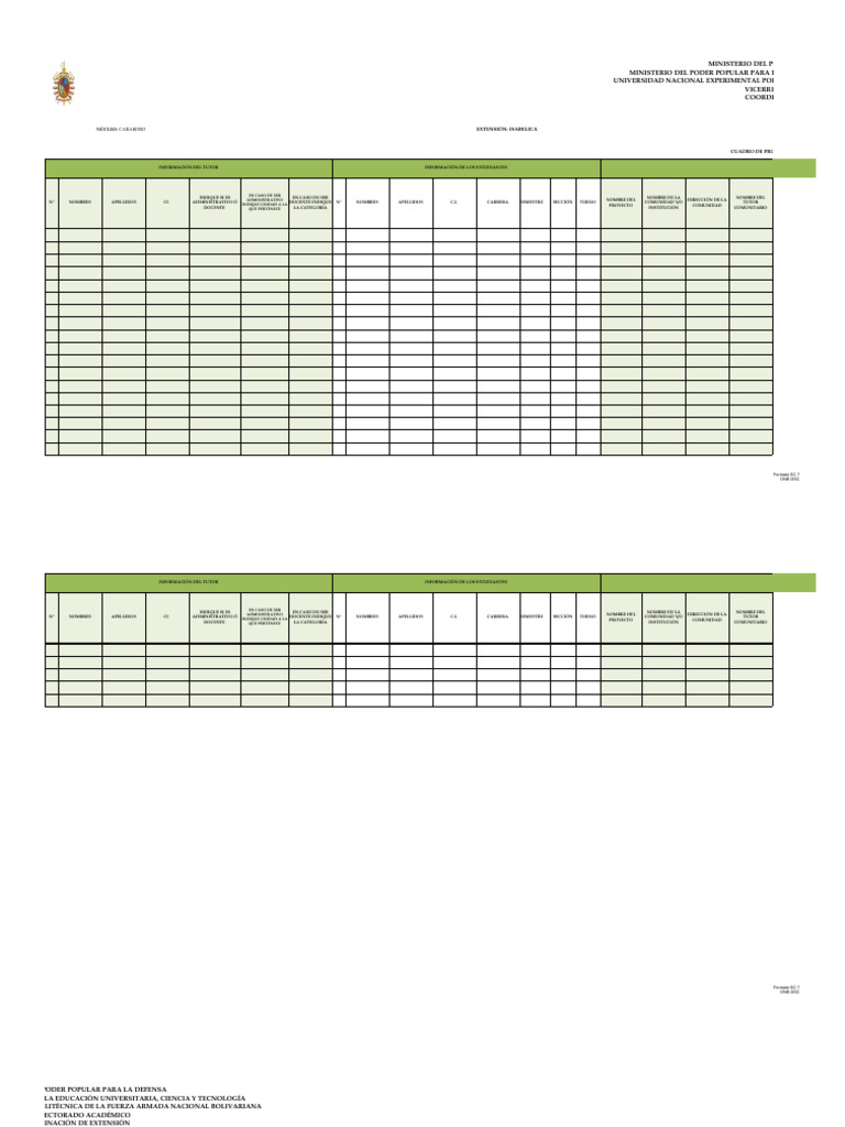 Planilla S.C. 4 Cuadro de Proyectos | PDF | Cociente de inteligencia