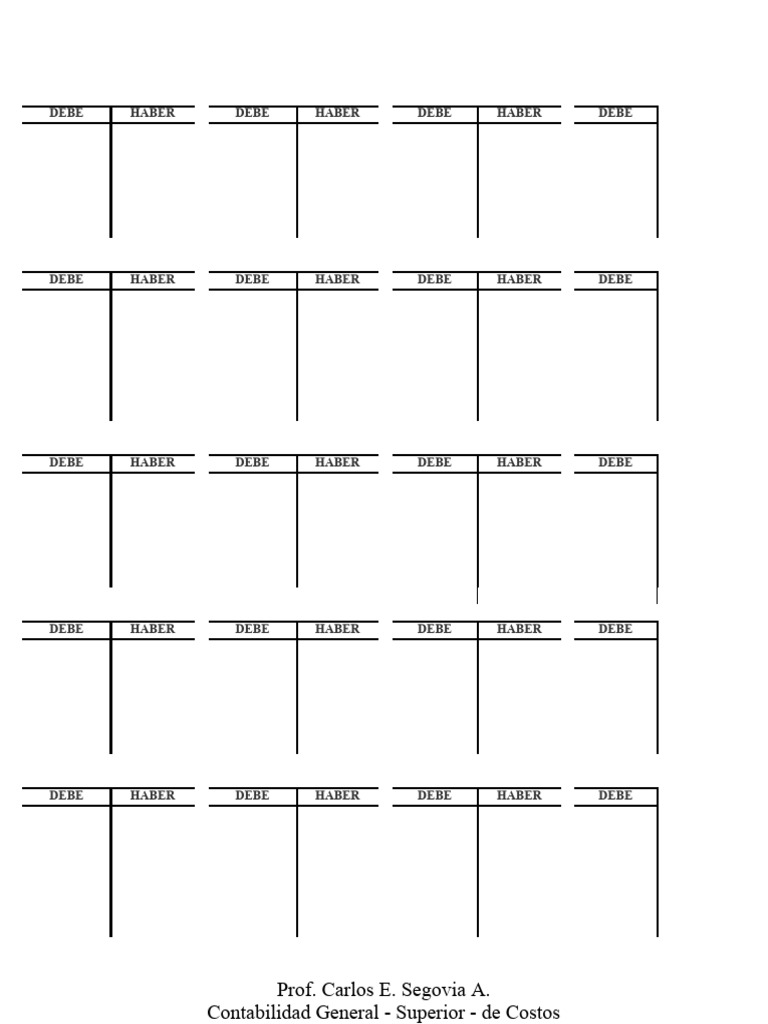 CUENTAS T (formato para imprimir) | PDF