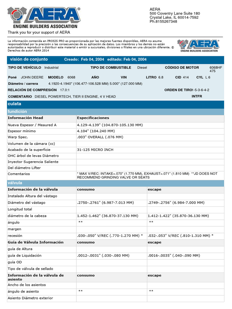 JOHN-DEERE-6068-4VLV-11-10-2015 | PDF | Motor diesel | Propulsión