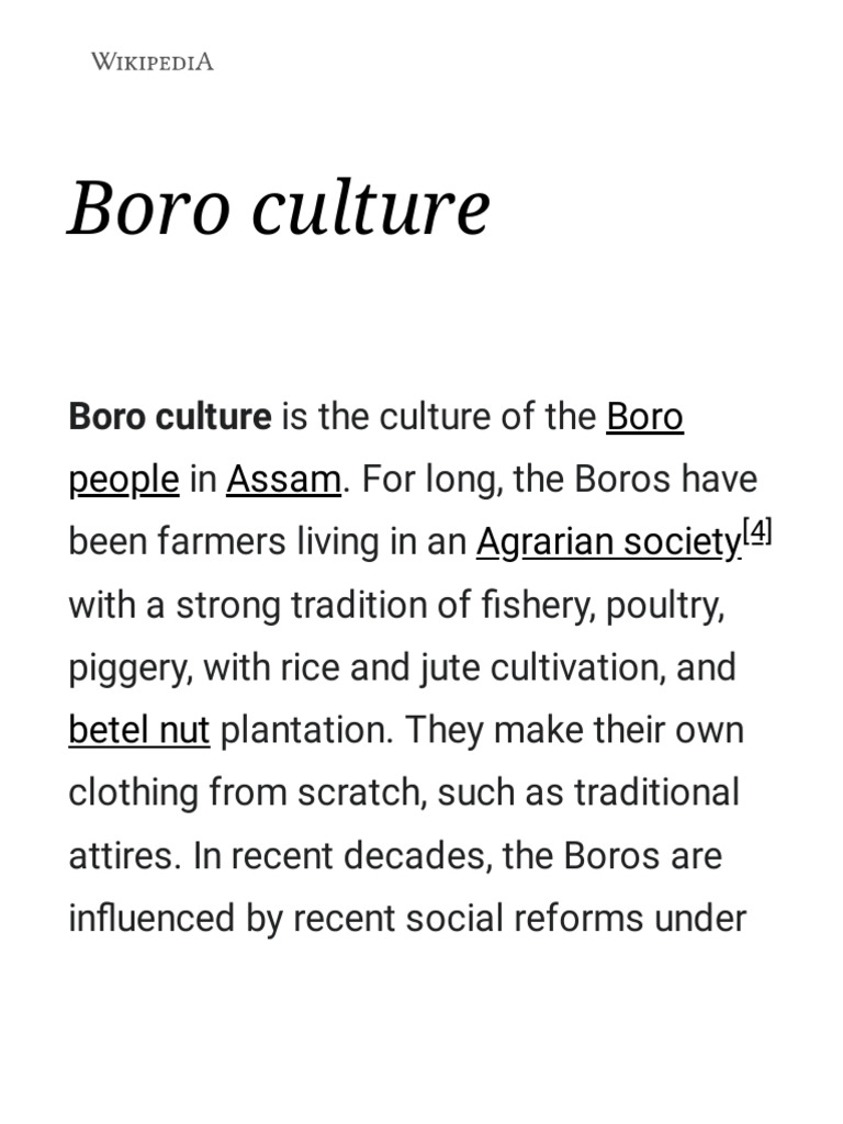 Boro Culture - Wikipedia | PDF