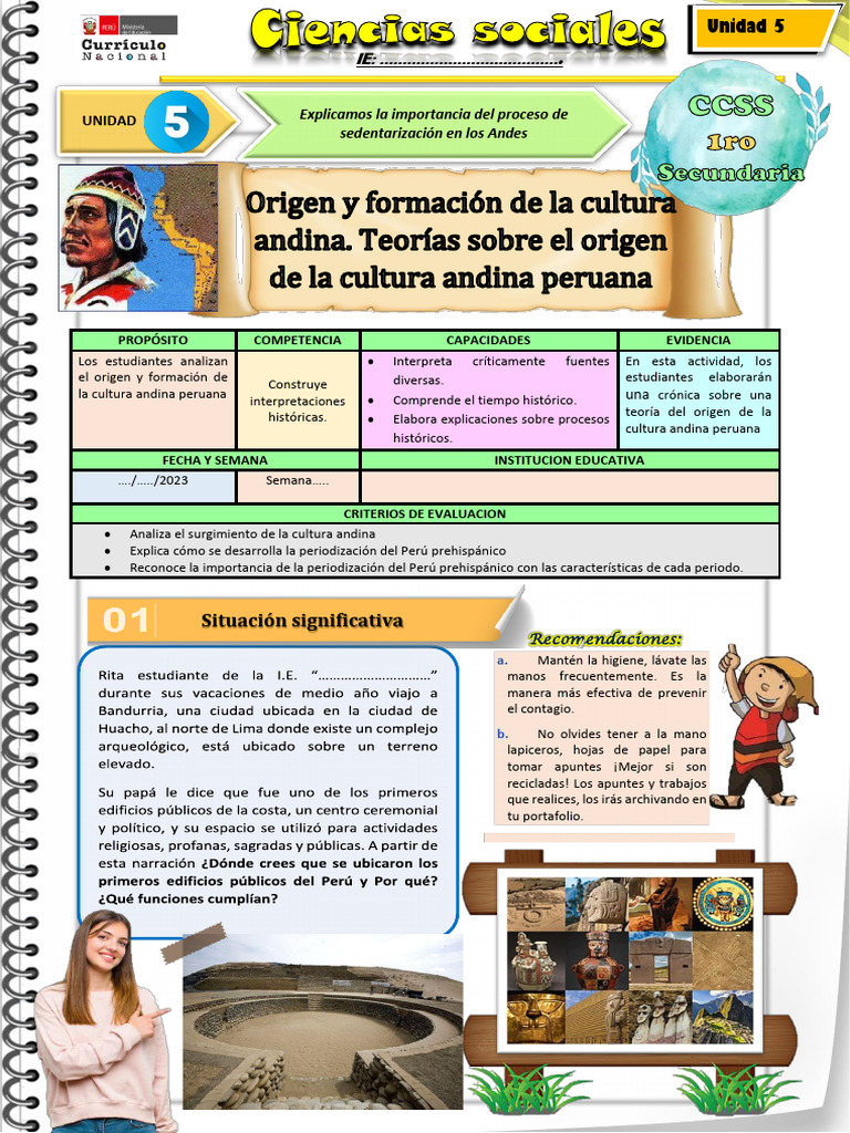 FICHA DE ACTIVIDAD CCSS 1°-SEMANA 1 | PDF