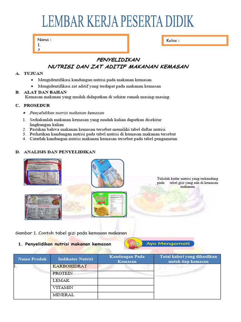 LKPD Nutrisi Dan Zat Aditif | PDF