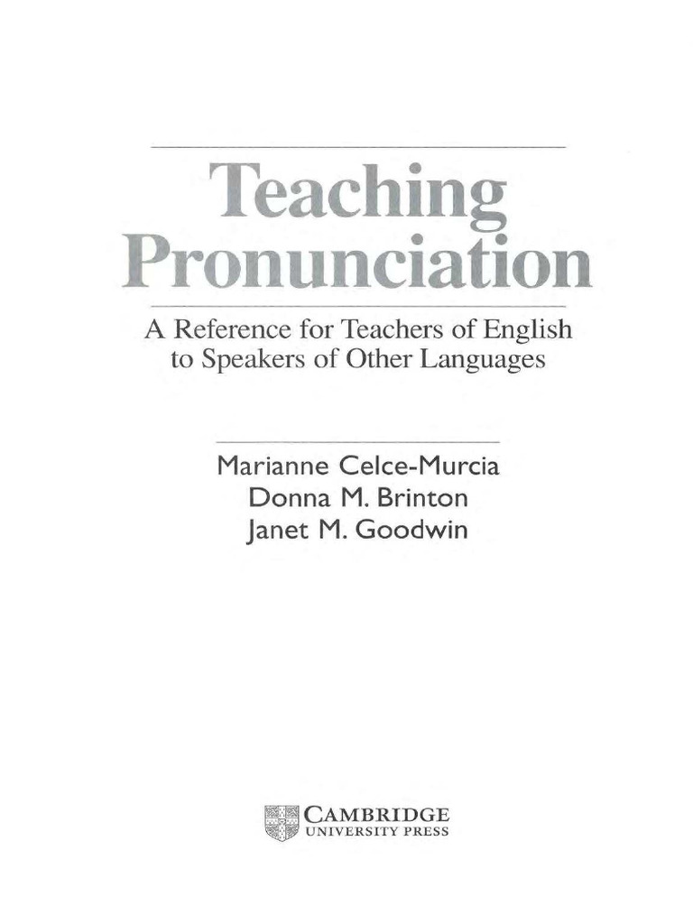 Celce-Murcia Et Al Teaching Pronunciation (1996) CH 1 | PDF