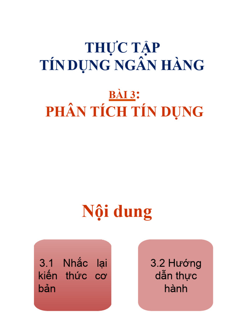 Bài 3. Phân Tích Tín D NG | PDF