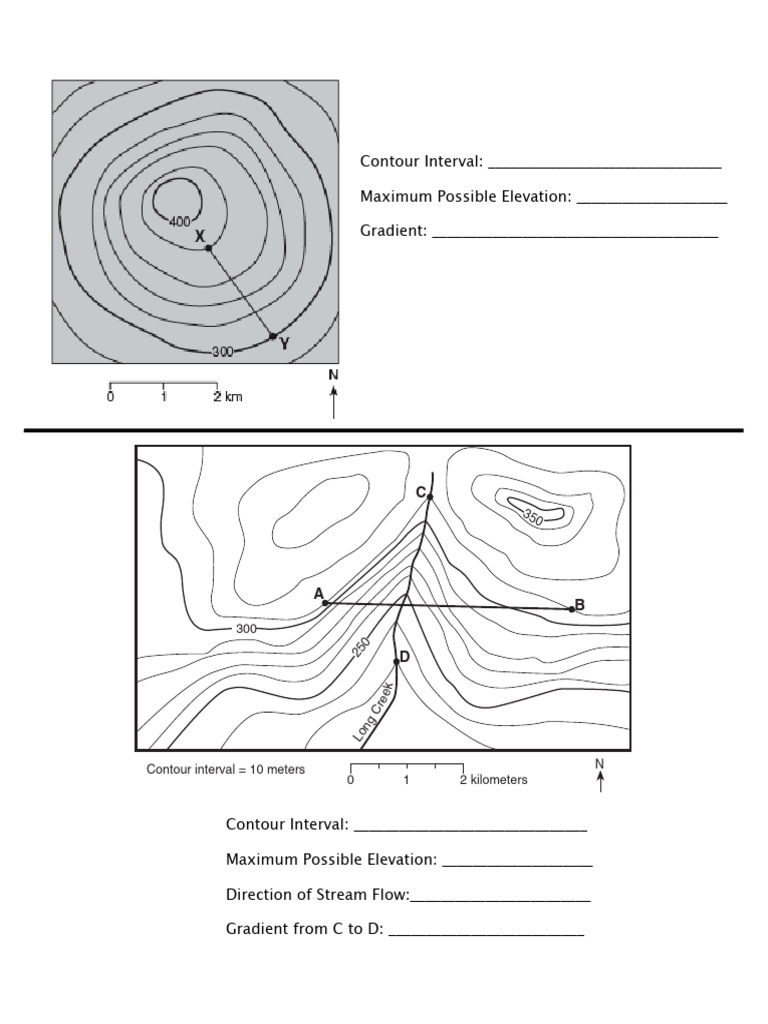 Topographic Map Practice | PDF