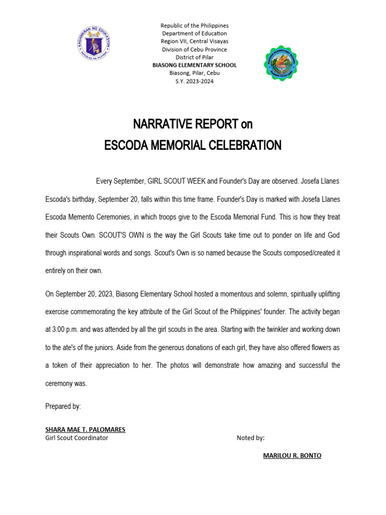 narrative-on-GSP-ESCODA DAY | PDF