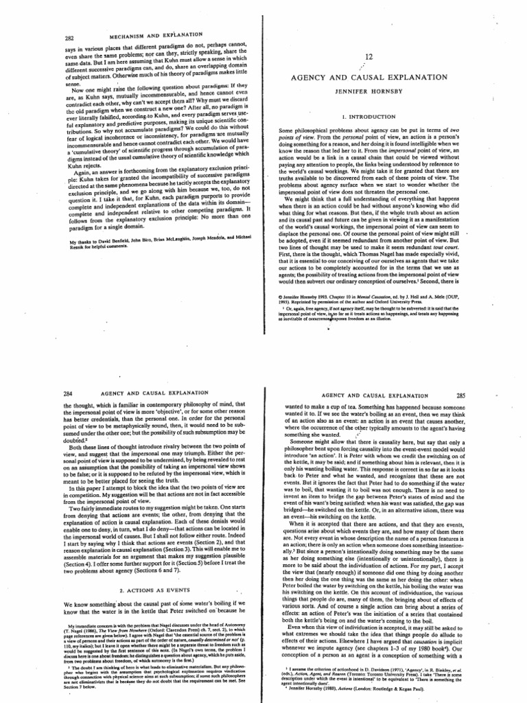 Agency Causal Explanation | PDF