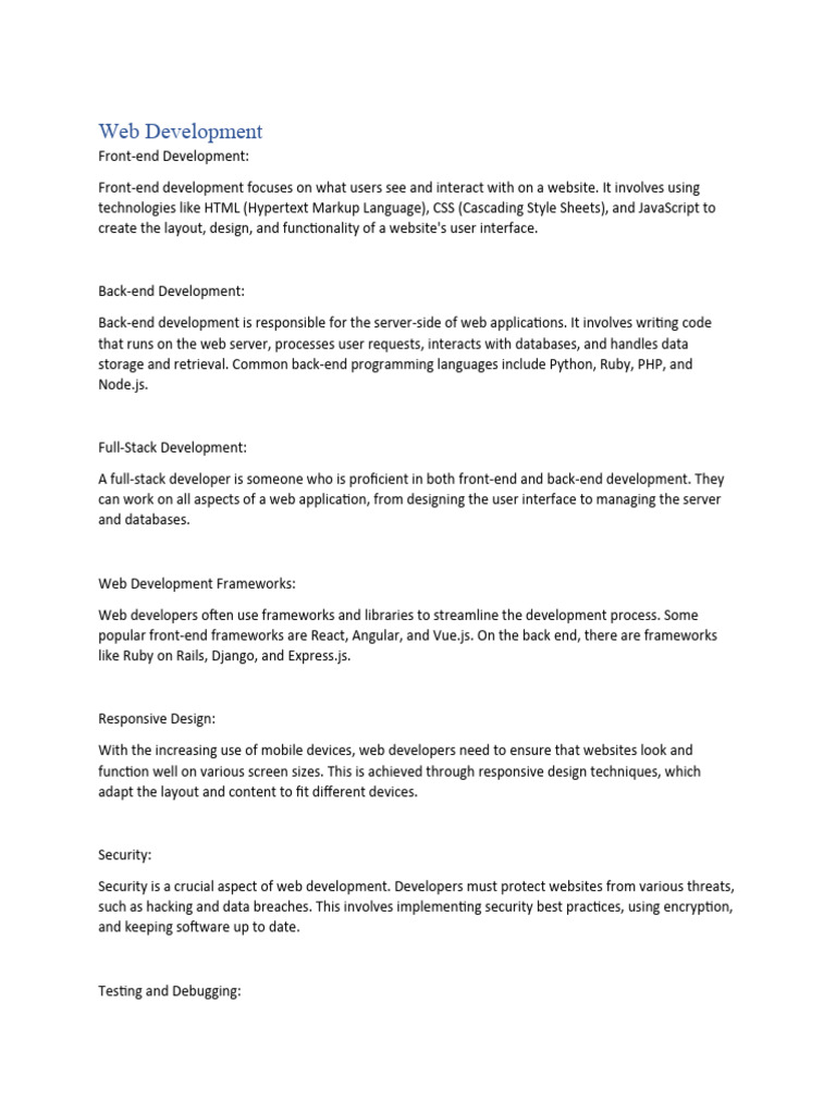 Web Development | PDF | World Wide Web | Internet & Web