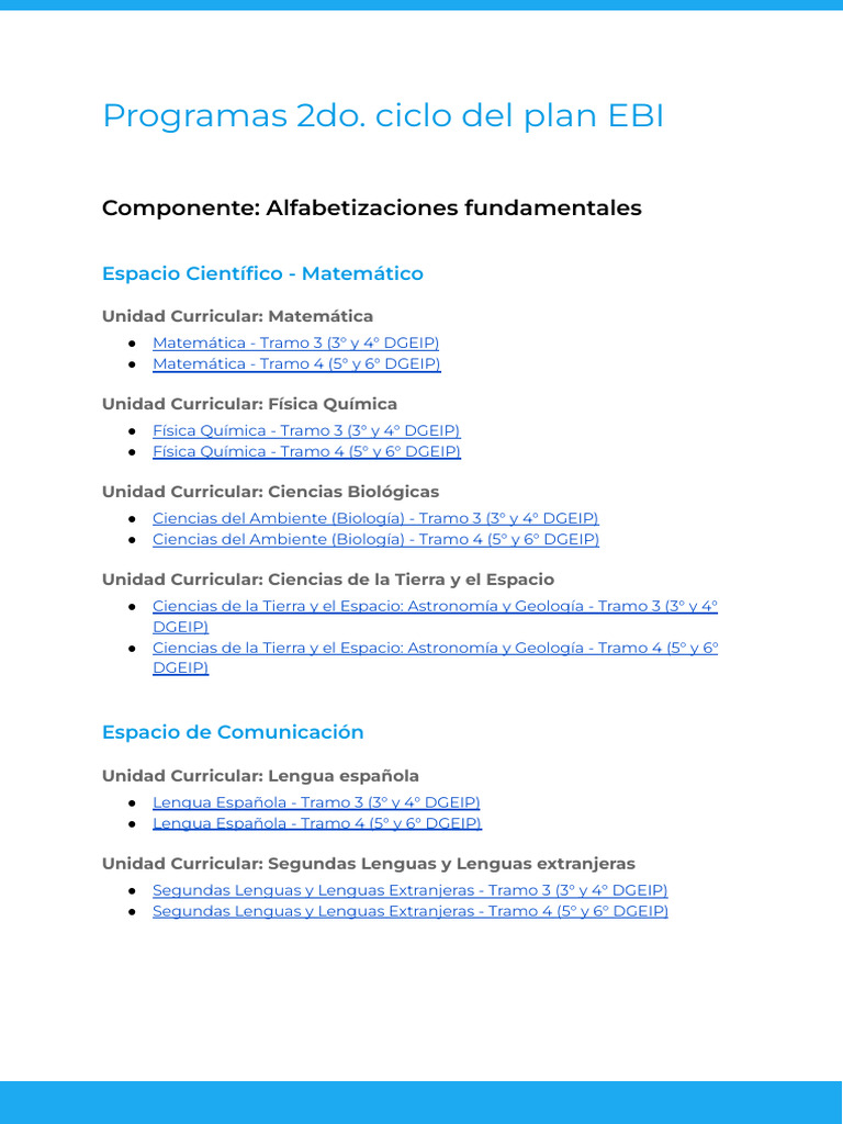 Programas TCI 2do. CICLO Preliminares. | PDF