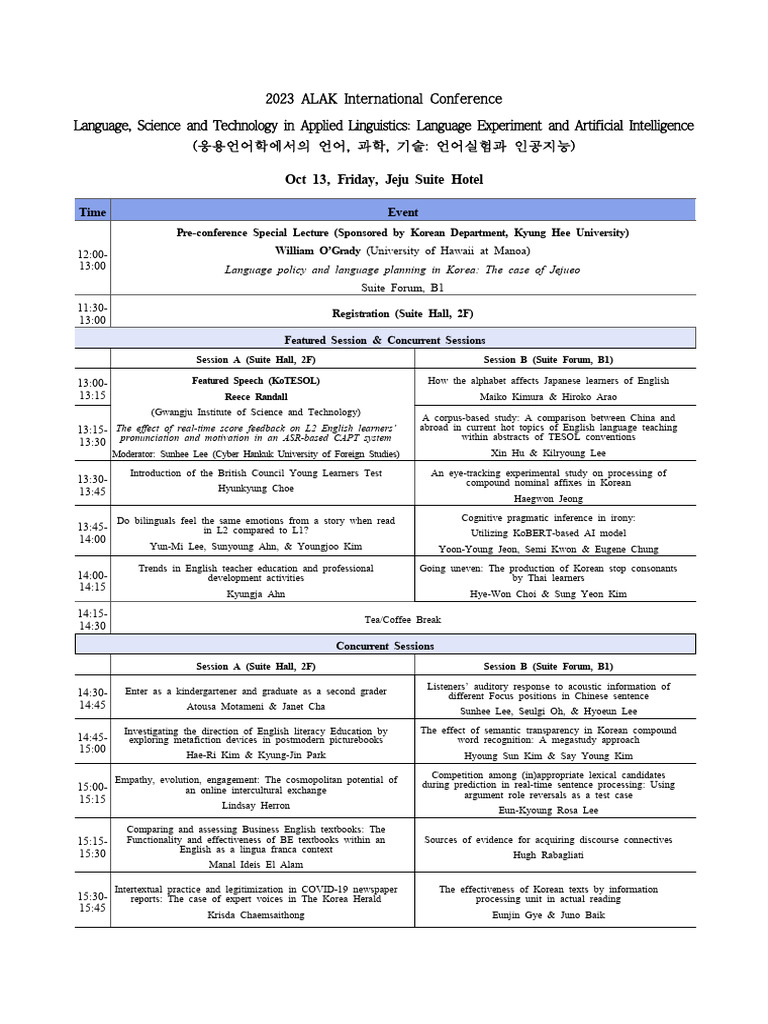 2023 ALAK International Conference Language, Science and Technology in ...