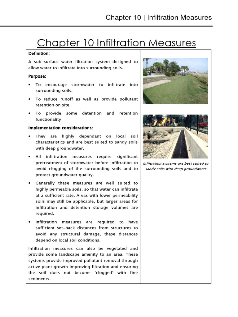 Infiltration Measures for Stormwater Management | PDF | Discharge ...