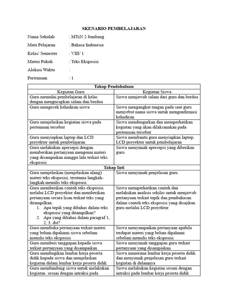 Skenario Pembelajaran | PDF