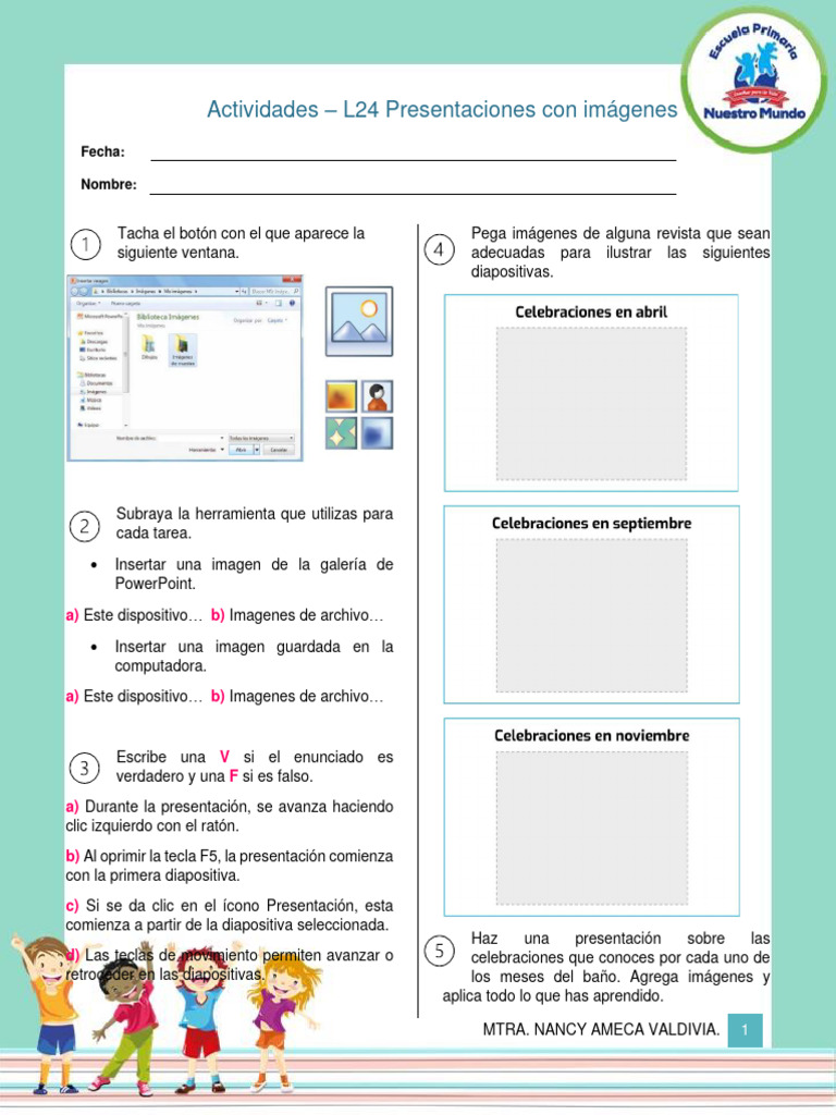 Actividad - L24 Presentaciones Con Imágenes 2do | PDF
