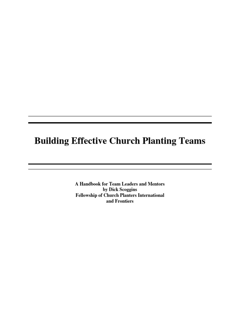 Effective Church Planting Teams Guide | PDF | Church Planting | Elder ...