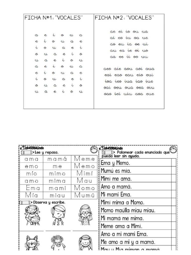 lecturas primeras consonantes nivel inicial | PDF