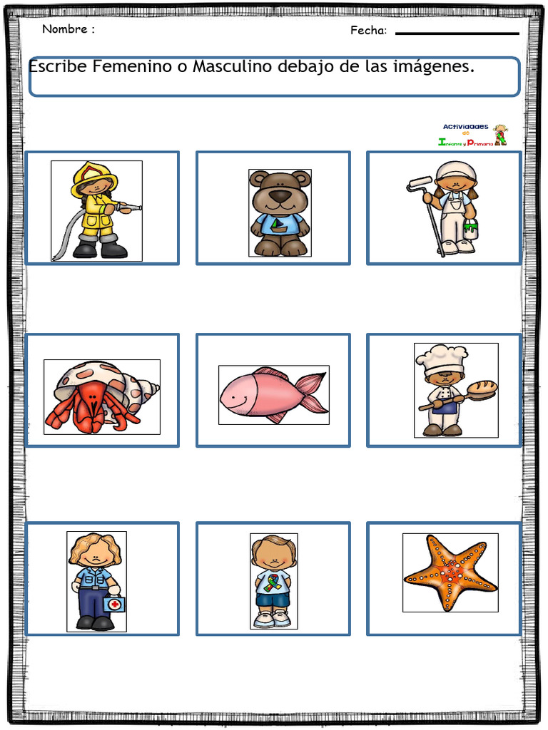 Actividades para Repasar Los Sustantivos Masculinos y Femeninos | PDF