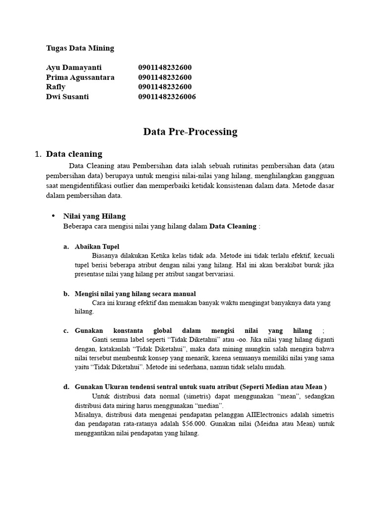 Tugas Penjelasan Data Mining (Kelompok) | PDF