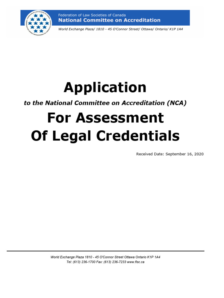 FLSC ApplicationSummary110323 | PDF | Credential