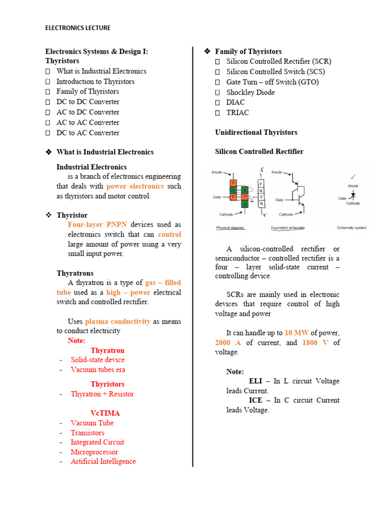 Thyristors & Converters Lecture | PDF