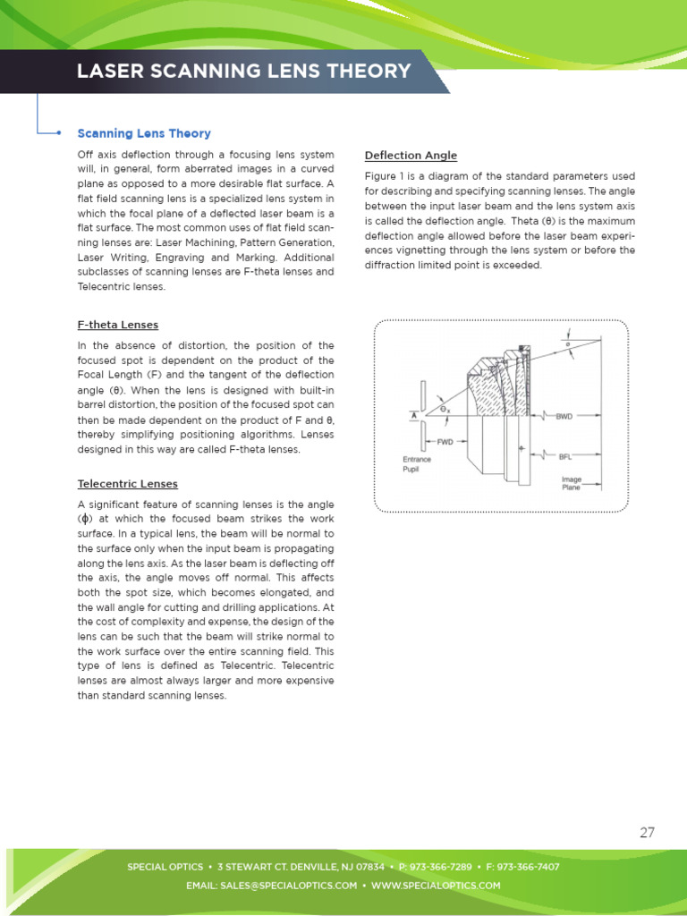 Laser Scanning Lens Theory Guide | PDF | Optics | Electromagnetic Radiation