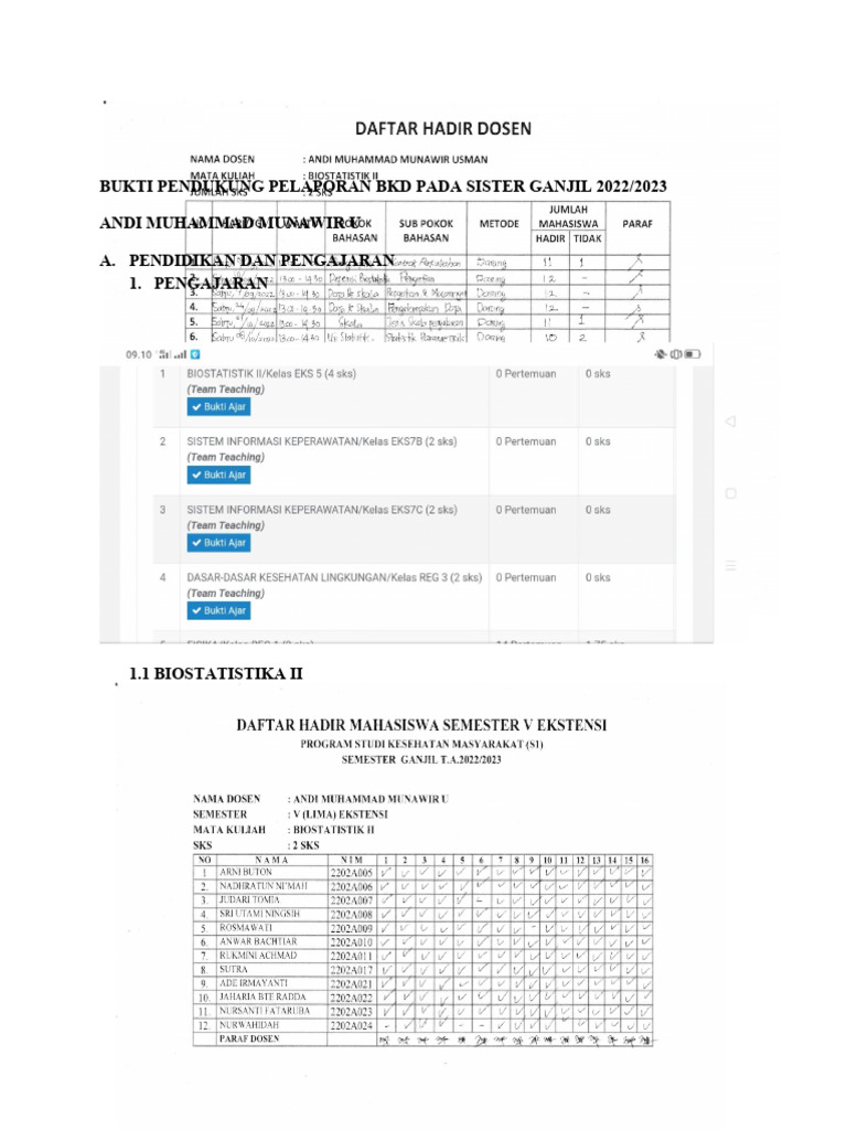 BUKTI PENDUKUNG PELAPORAN BKD PADA SISTER GANJIL 2022 | PDF