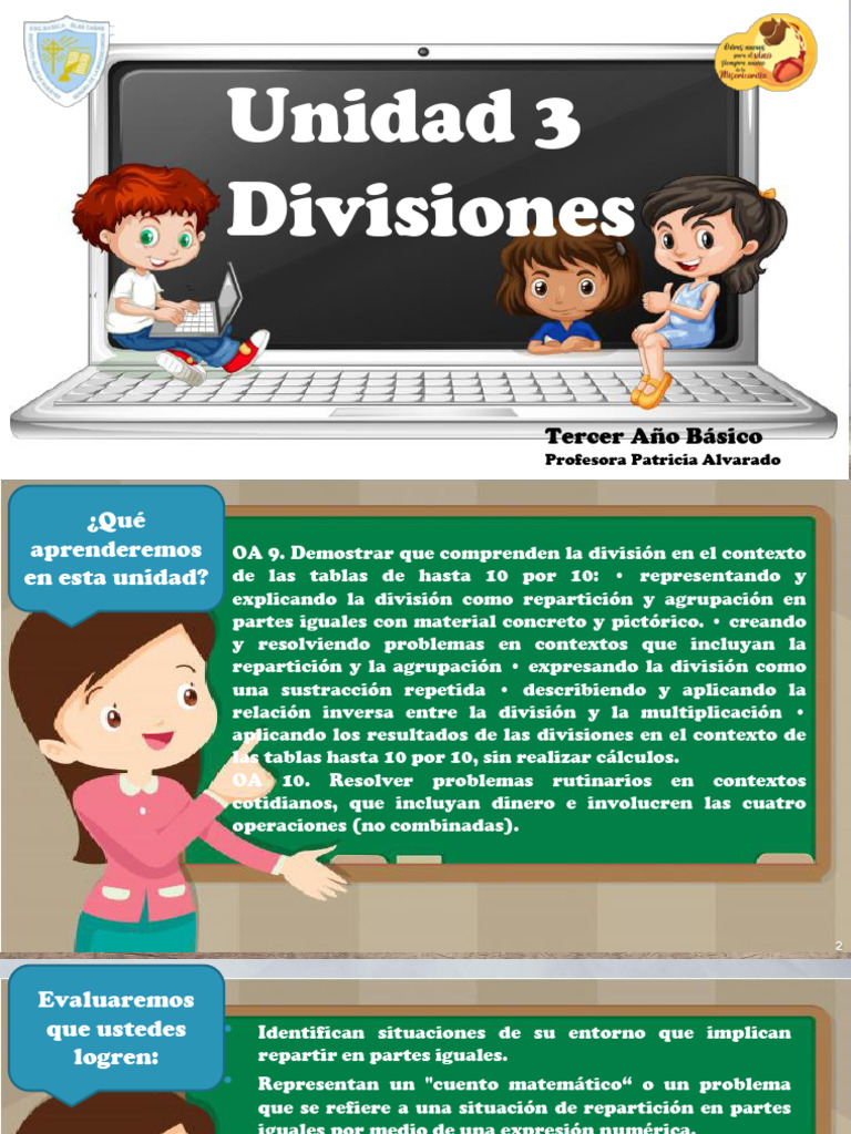 Ppt Division 3 Basico | PDF | División (Matemáticas) | Multiplicación