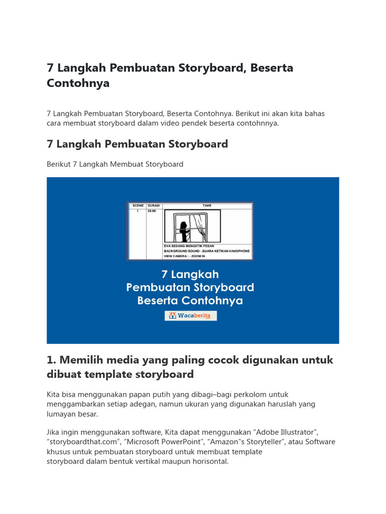 7 Langkah Pembuatan Storyboard | PDF