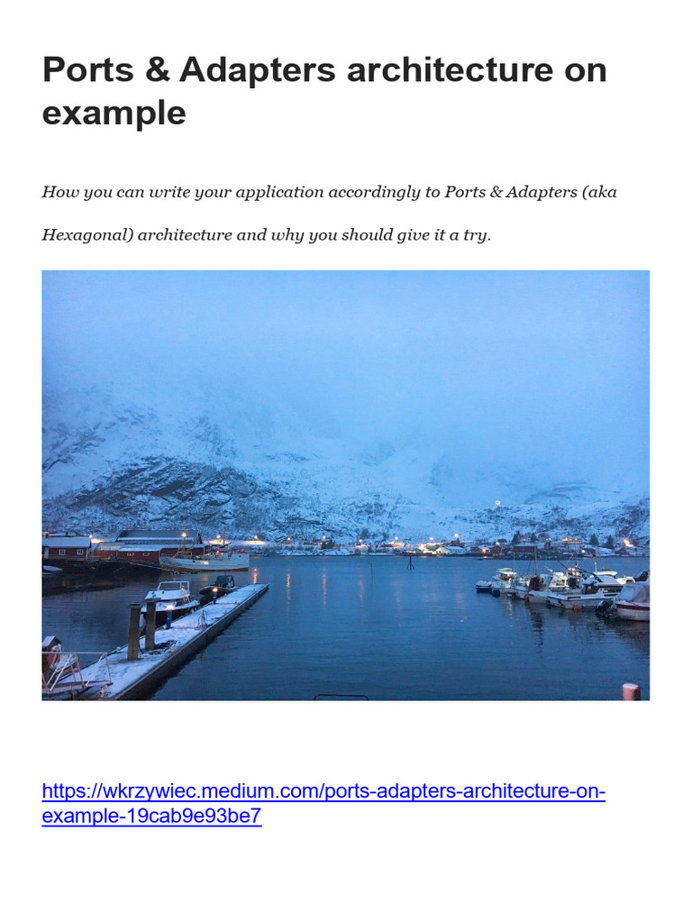 Ports and Adapters Article Medium | PDF | Databases | Method (Computer Programming)