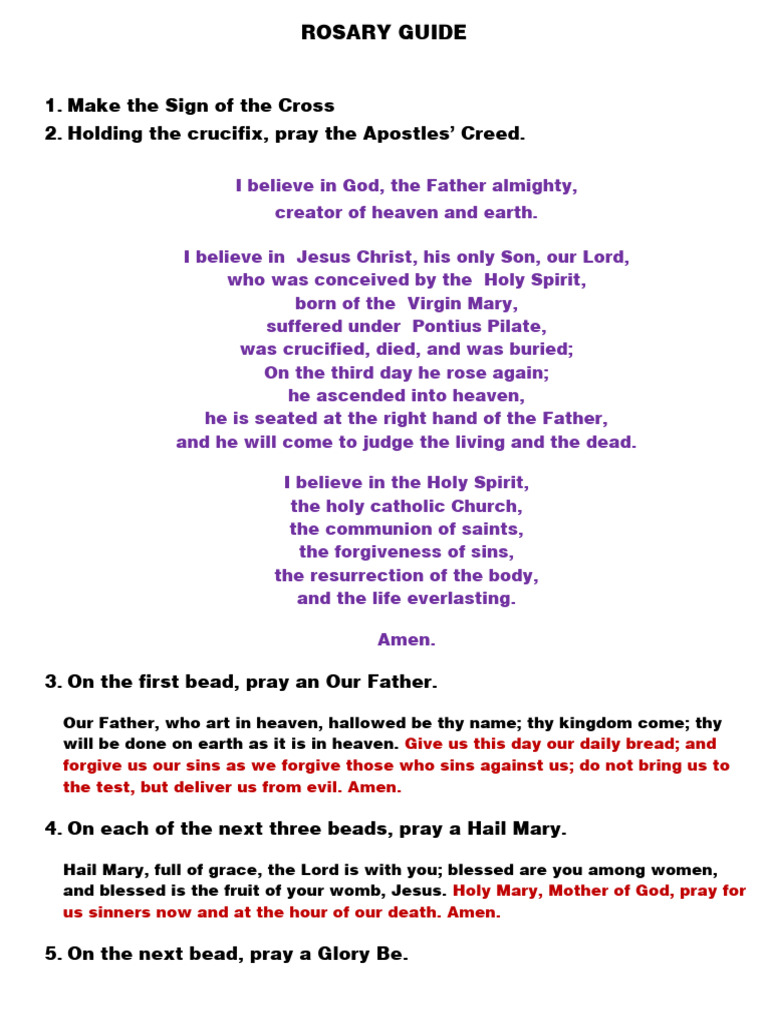 Complete Rosary Prayer Guide | PDF | Religion & Spirituality