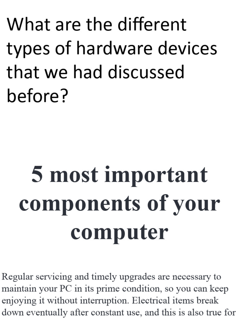 Lesson 3 5 Major Components of PC | PDF | Random Access Memory ... Lesson 3 5 Major Components of PC | PDF | Random Access Memory ...
