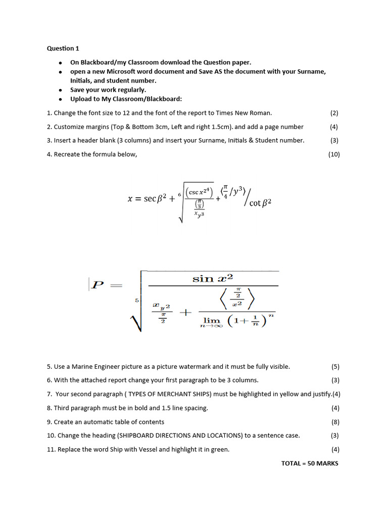 CSM 150 Test 1 2023 | PDF | Ships | Cargo