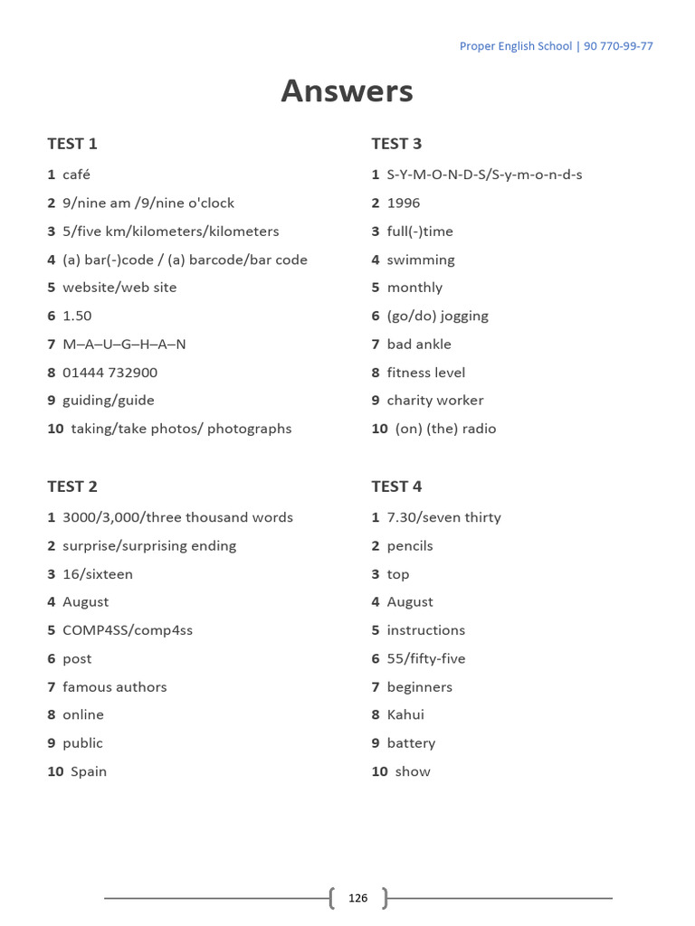 Listening Section 1 Answers_ Stephen Johnson | PDF