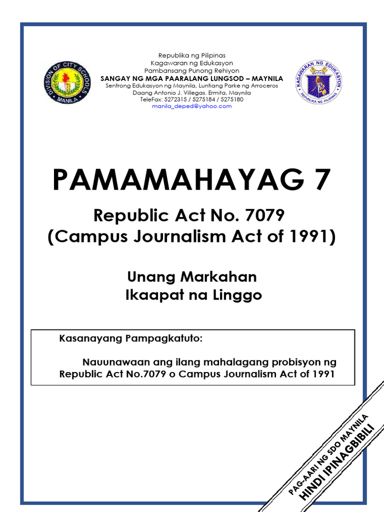 PAMAMAHAYAG 7 - Q1 - W4 - Mod4 | PDF