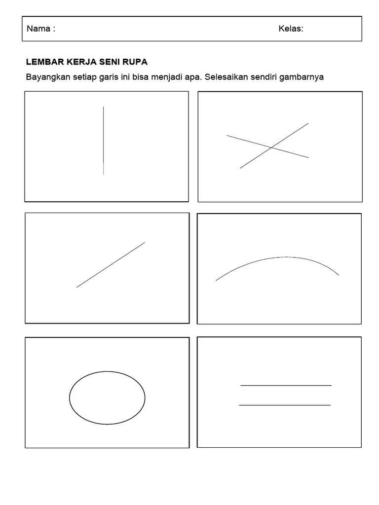 Lembar Kerja Seni Rupa Garis | PDF