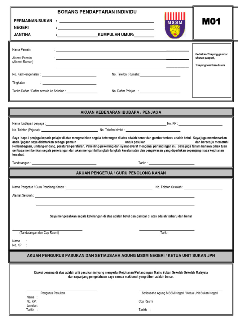 Borang M01 | PDF